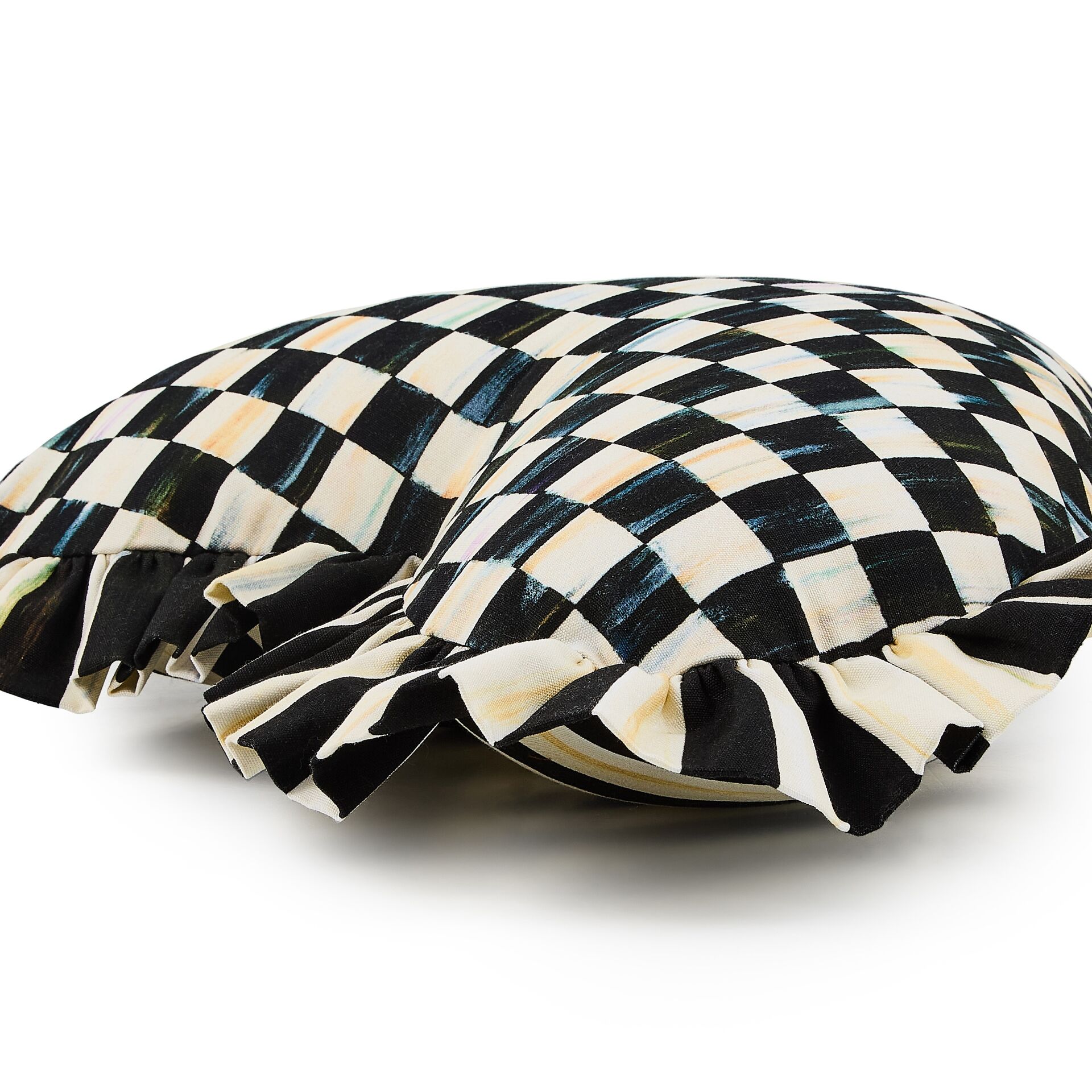 Courtly Heart Throw Pillow with RuffleMacKenzie-ChildsCourtly Heart ...